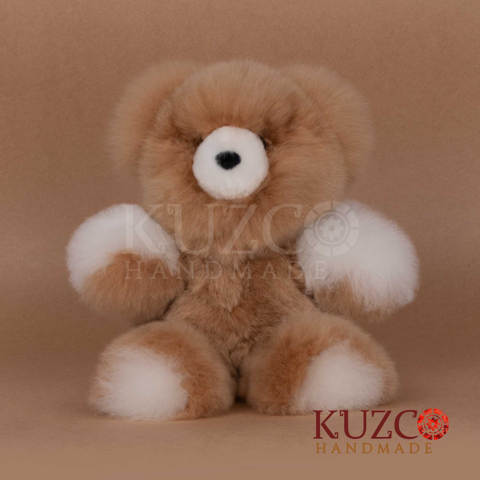 Alpaca Teddy Bear Light Brown With White, Handmade Teddy Bear, Handmade ...