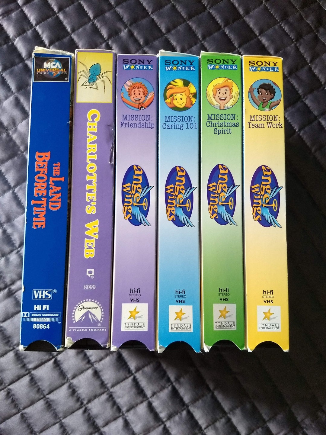 VINTAGE VHS Video Tapes-angel Wings, Charlotte's Web, Land Before Time ...