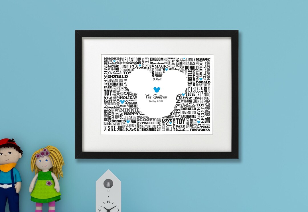 Personalised Unique Disney Themed Mickey Mouse Design Print Family ...
