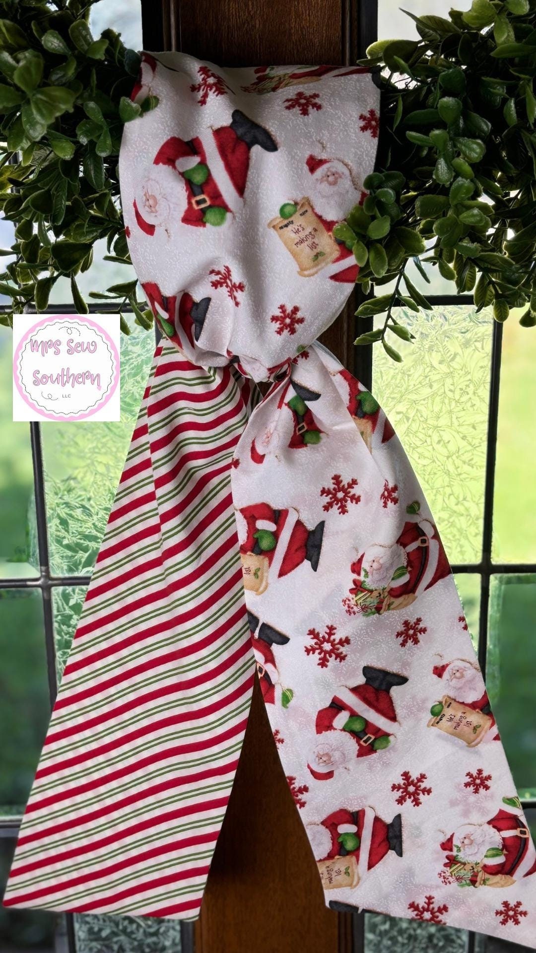 Santa’s Good List Holiday Christmas Santa Red and Green Striped ...