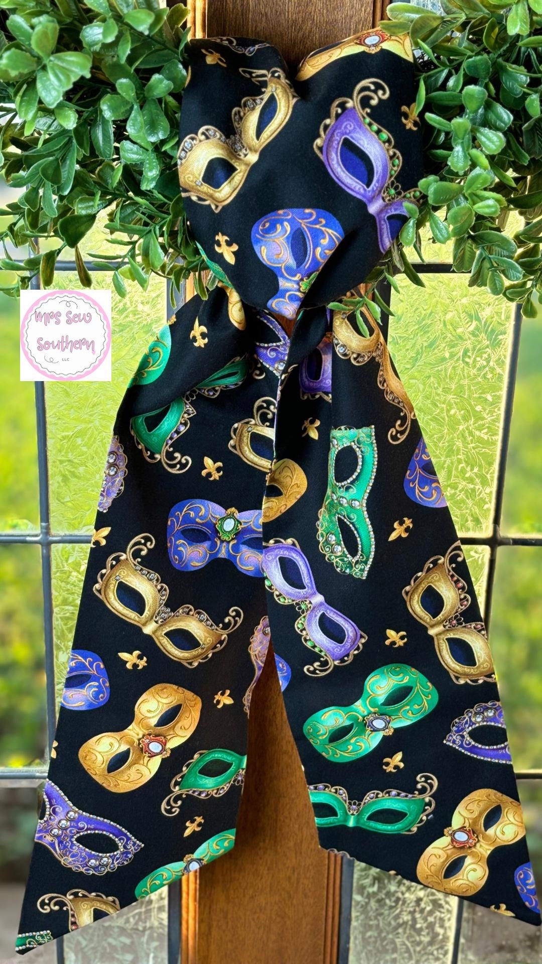 Handmade Mardi Gras Mask Wreath Sash: New Orleans Parade Decor - Etsy