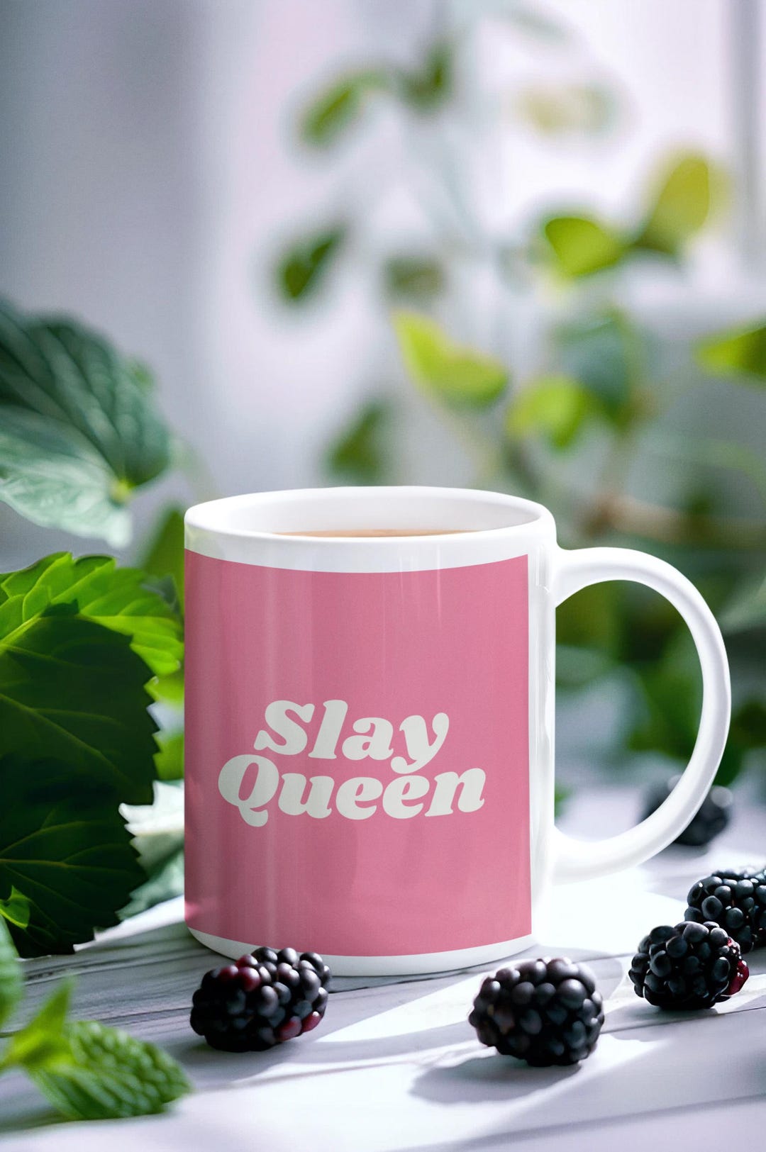Slay Queen Pink Mug: Statement Coffee Cup, 11oz - Etsy