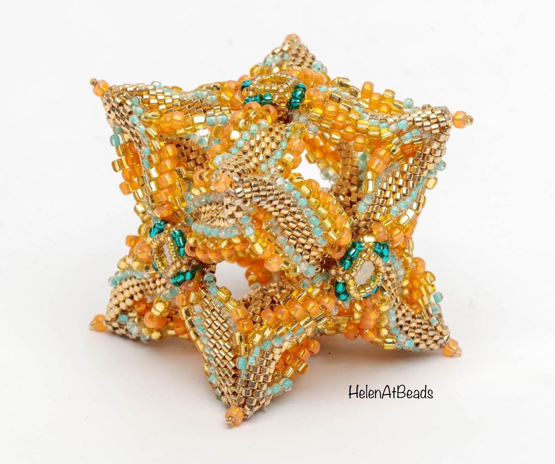 Flower Cube Beadwork Tutorial Peyote Bauble - Etsy