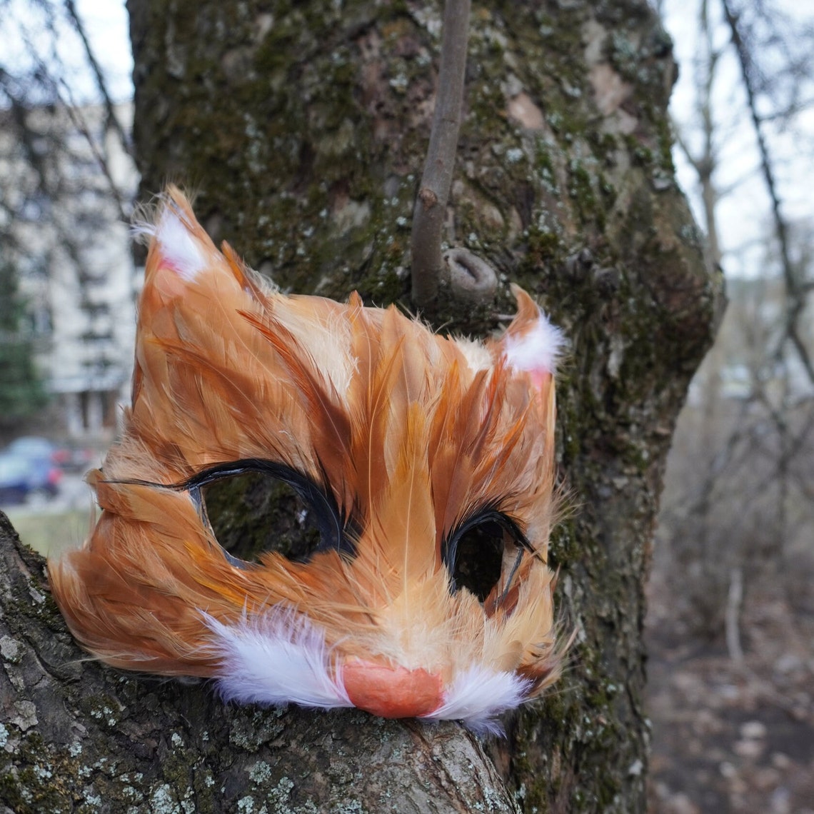 Ginger Cat Mask, Carnival Mask, Red Cat Mask, Masquerade Mask ...
