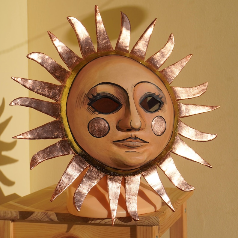 The Sun Mask, Halloween Mask, Papier-mache, Carnaval Mask, Masquarade ...
