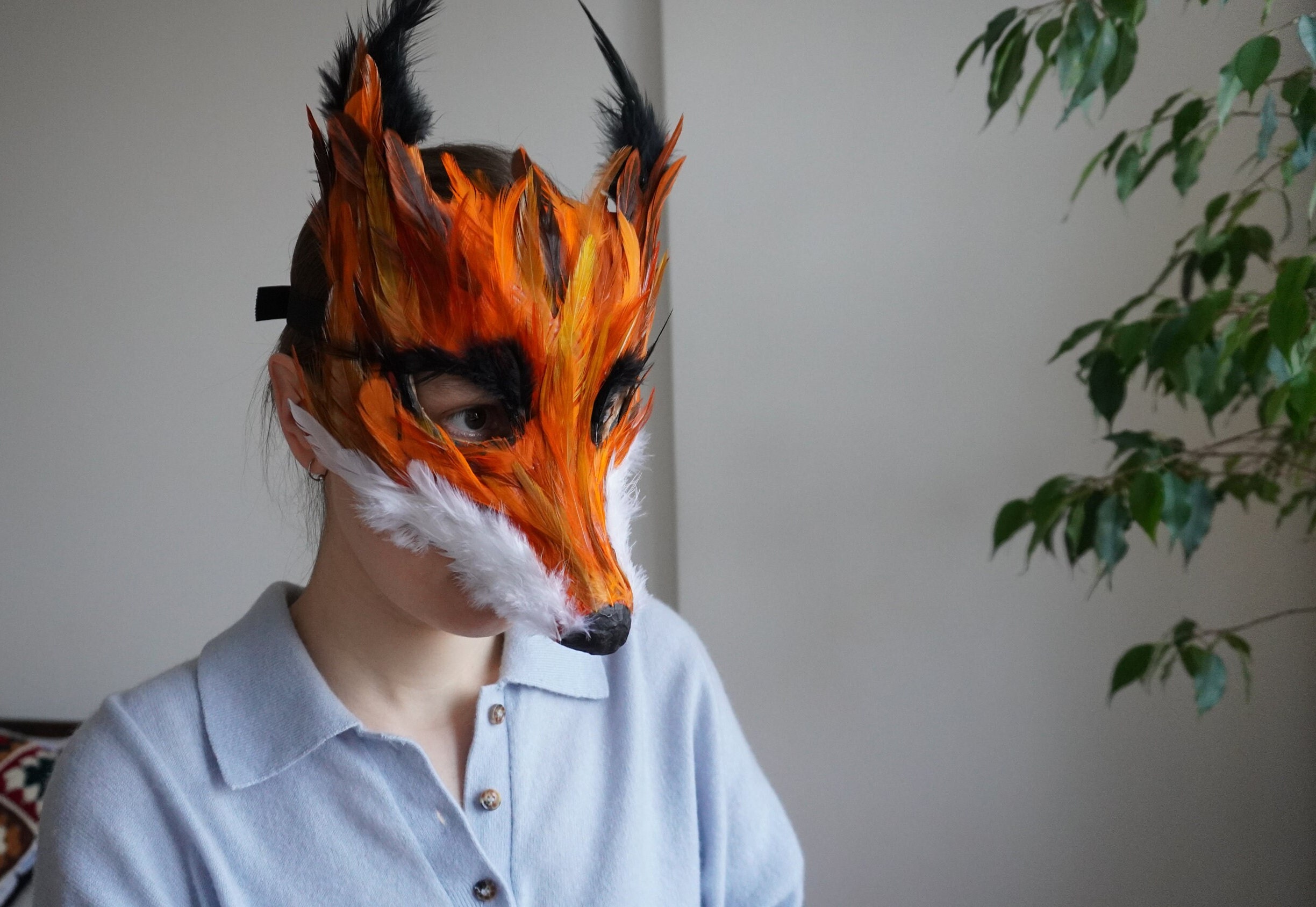 Fox Mask, Carnival Mask, Masquerade Mask, Festive Mask, Papier Mache ...