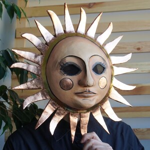 The Sun Mask, Halloween Mask, Papier-mache, Carnaval Mask, Masquarade ...