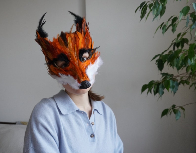 Fox Mask, Carnival Mask, Masquerade Mask, Festive Mask, Papier Mache ...