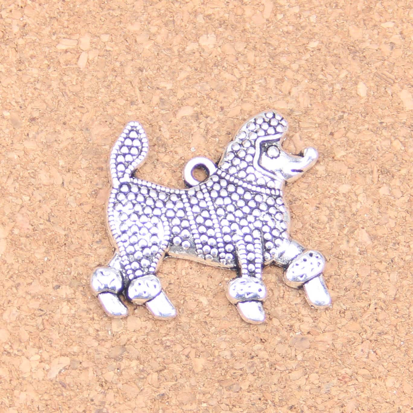Antique Silver Poodle Dog Charms: Zinc Alloy Pendants (30mm, 4 or 20 ...