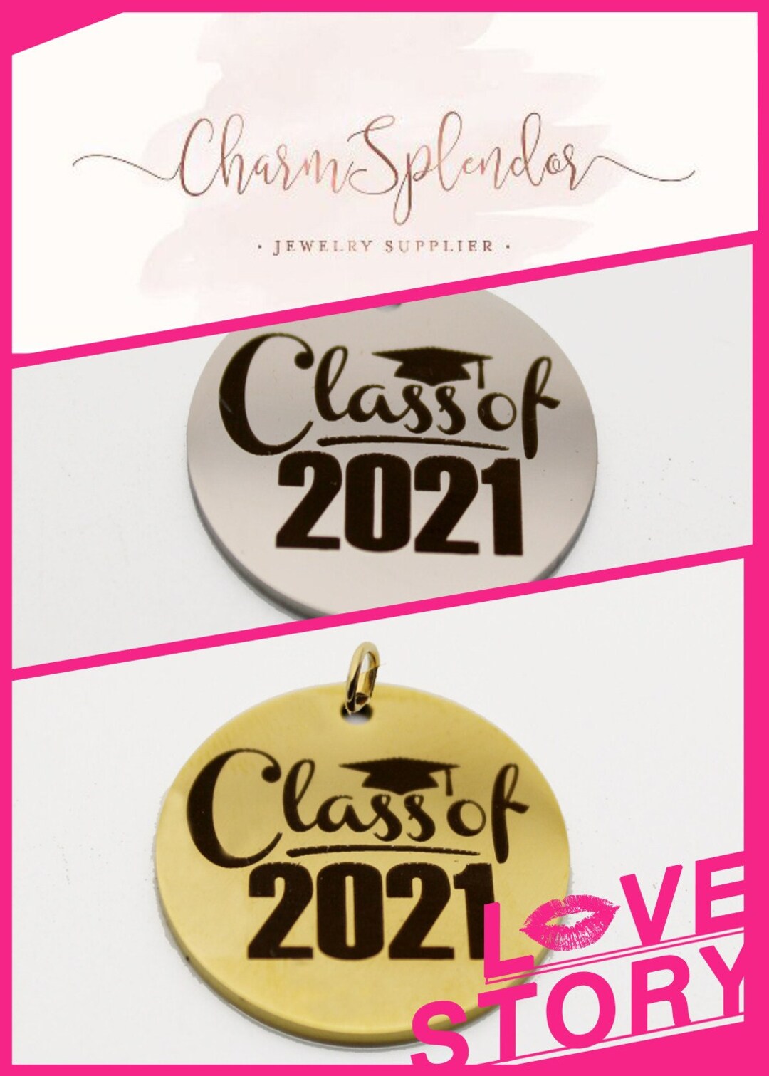 Class of 2021 (graduation Cap Image) Charm, Pendant, 1 Pc Wholesale ...