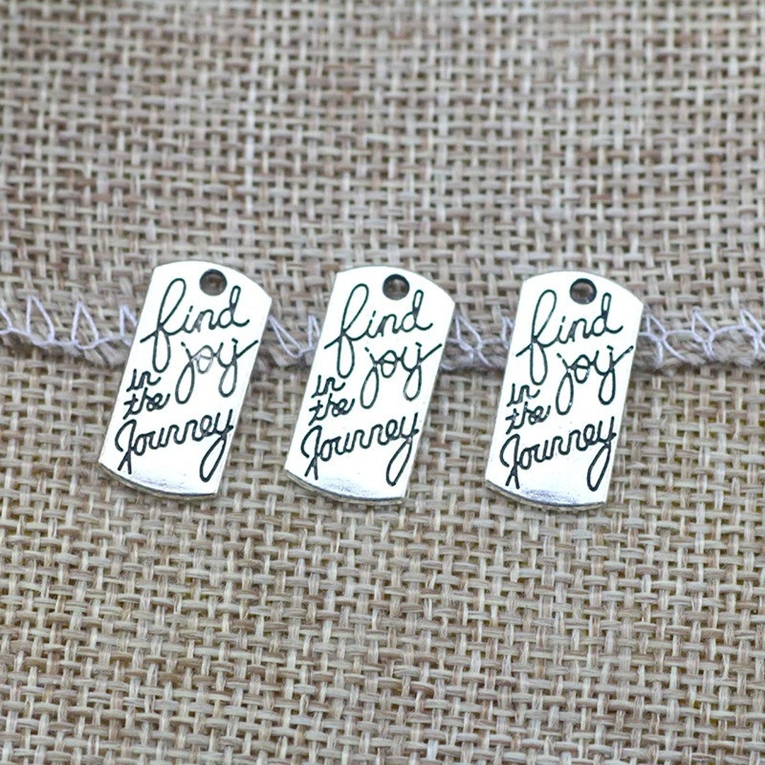 Antique Silver 'find Joy' Tag Charms - Stainless Steel (4 Pcs) - Etsy
