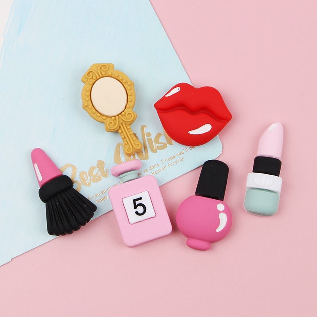 6 Pc. Cosmetic Makeup Resin Flat Backs | Lipstick | Nail Polish | Blush ...