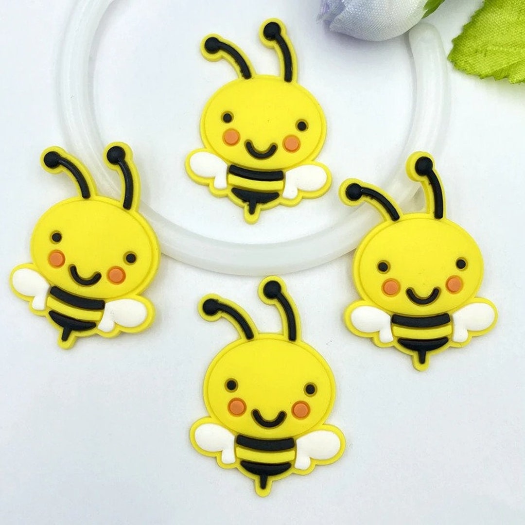2/5/10 Pcs. Cute PVC Bee Flexible Resin Flatback | Cartoon Bow Flatback ...
