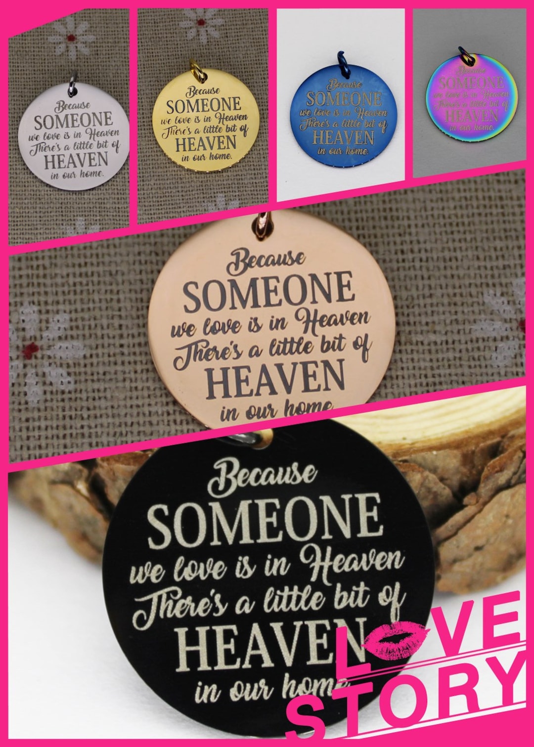 Heaven Memorial Charm: Stainless Steel Remembrance Charm - Etsy