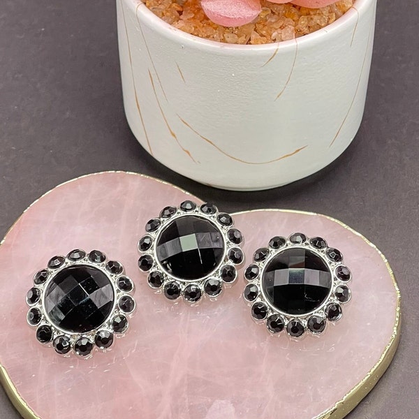 Black Rhinestone Buttons - Etsy