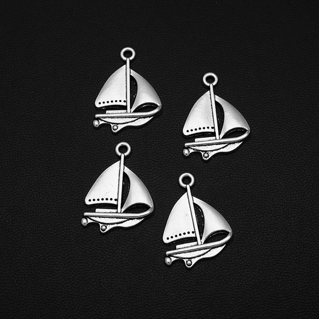 Antique Silver Sailboat Charms: Nautical Pendants (10 Pcs or 20 Pcs) - Etsy