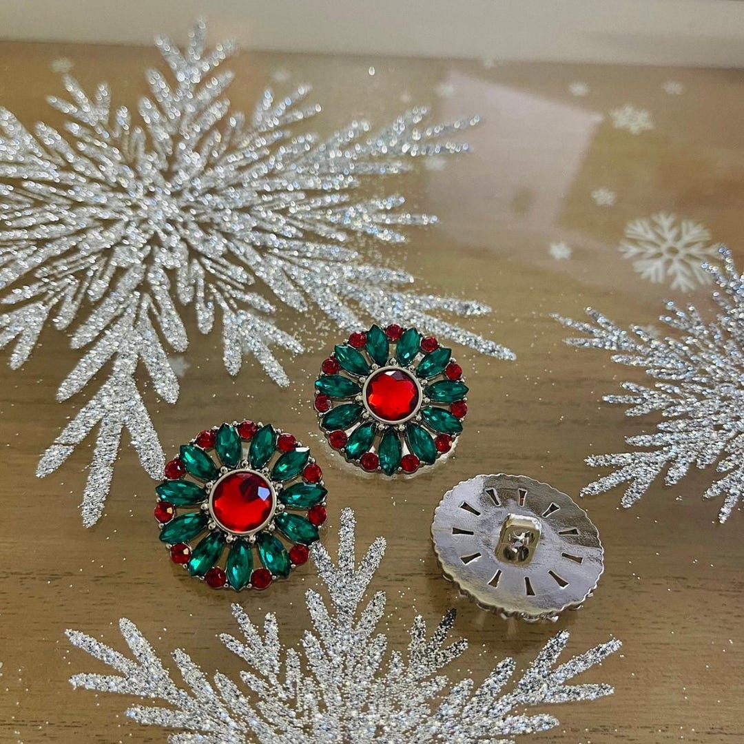 Red Green Buttons, Christmas Collection of Red and Green Buttons, 5 or ...