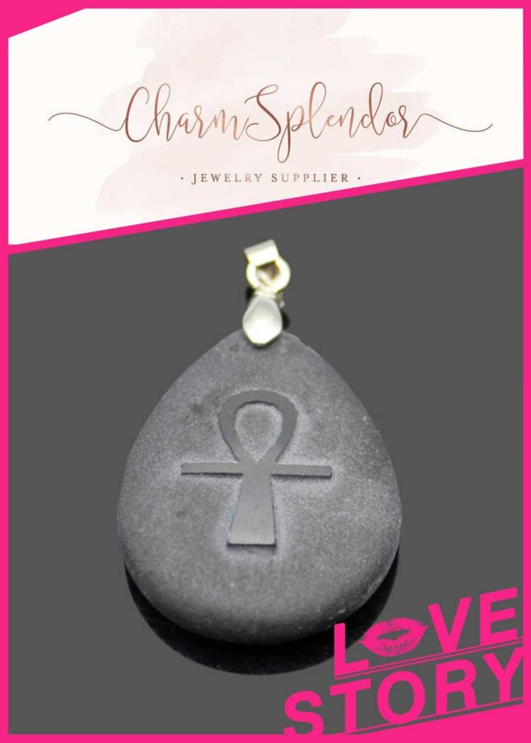 1 Pc. Natural Obsidian Pendant Religious Symbol Rune Pendant Life ...