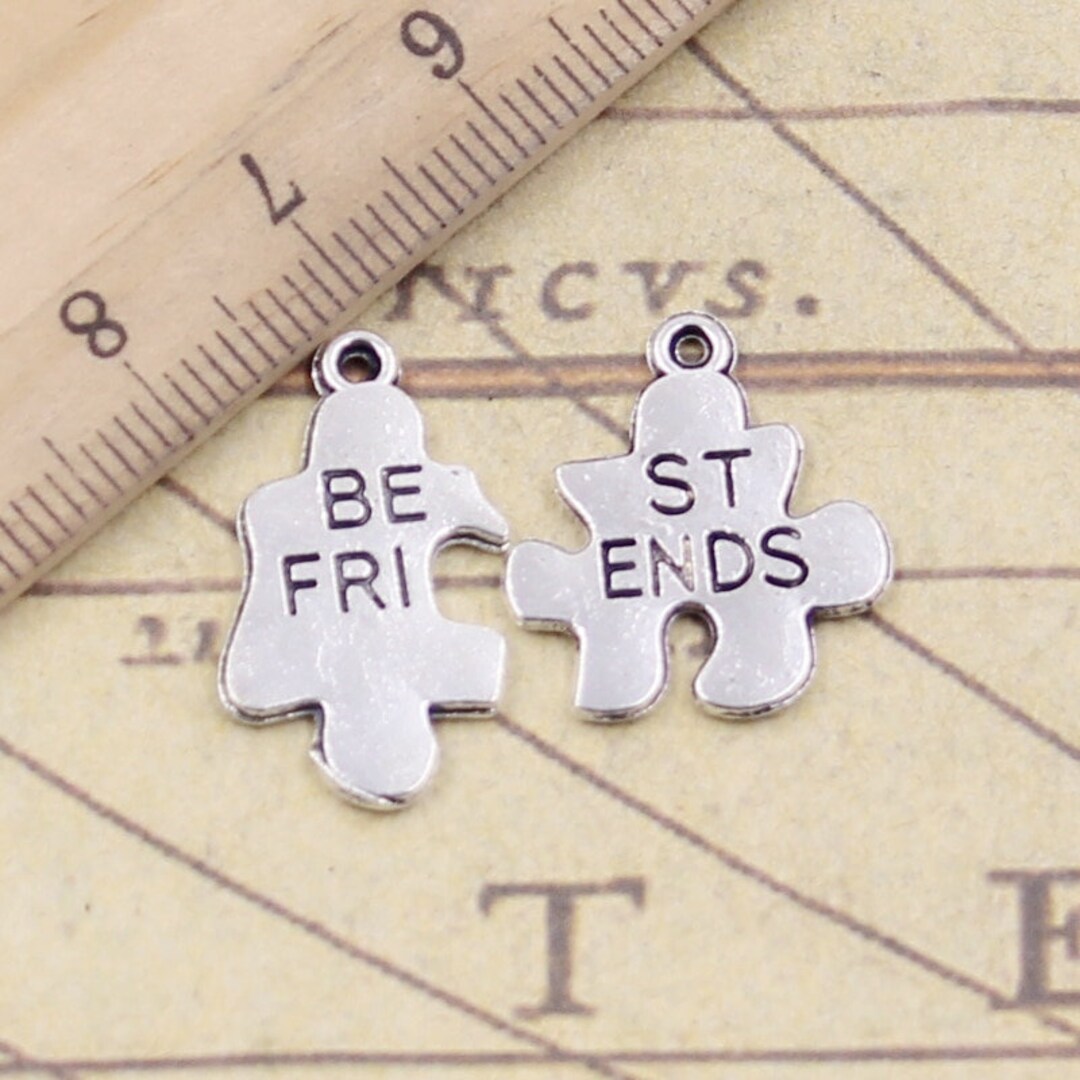 6 Sets, Best Friends Jigsaw Puzzle Pieces Charms, Pendants, Love ...