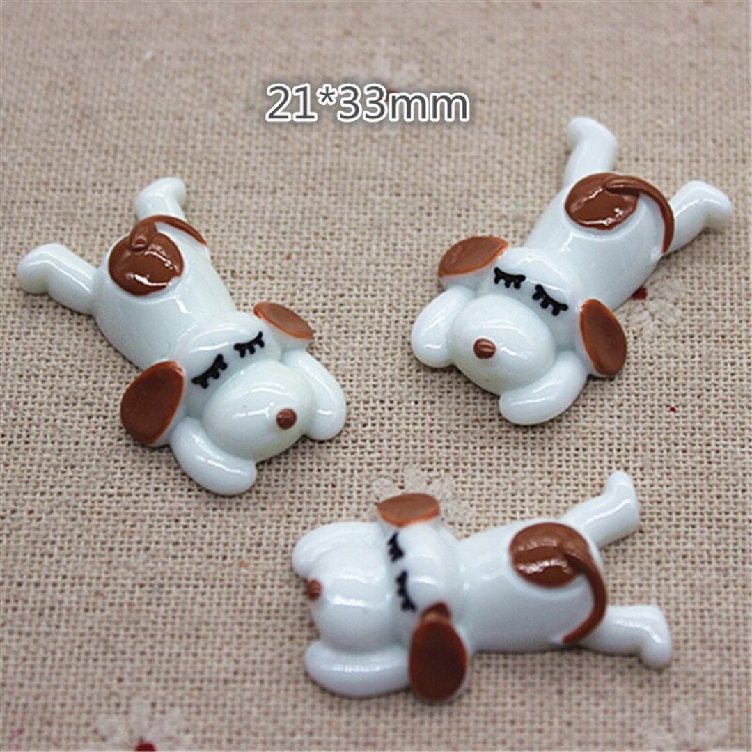 10 Pcs. Sleeping Dog Resin Flat Backs, Pet Dog Flatback, Dog Flatbacks ...