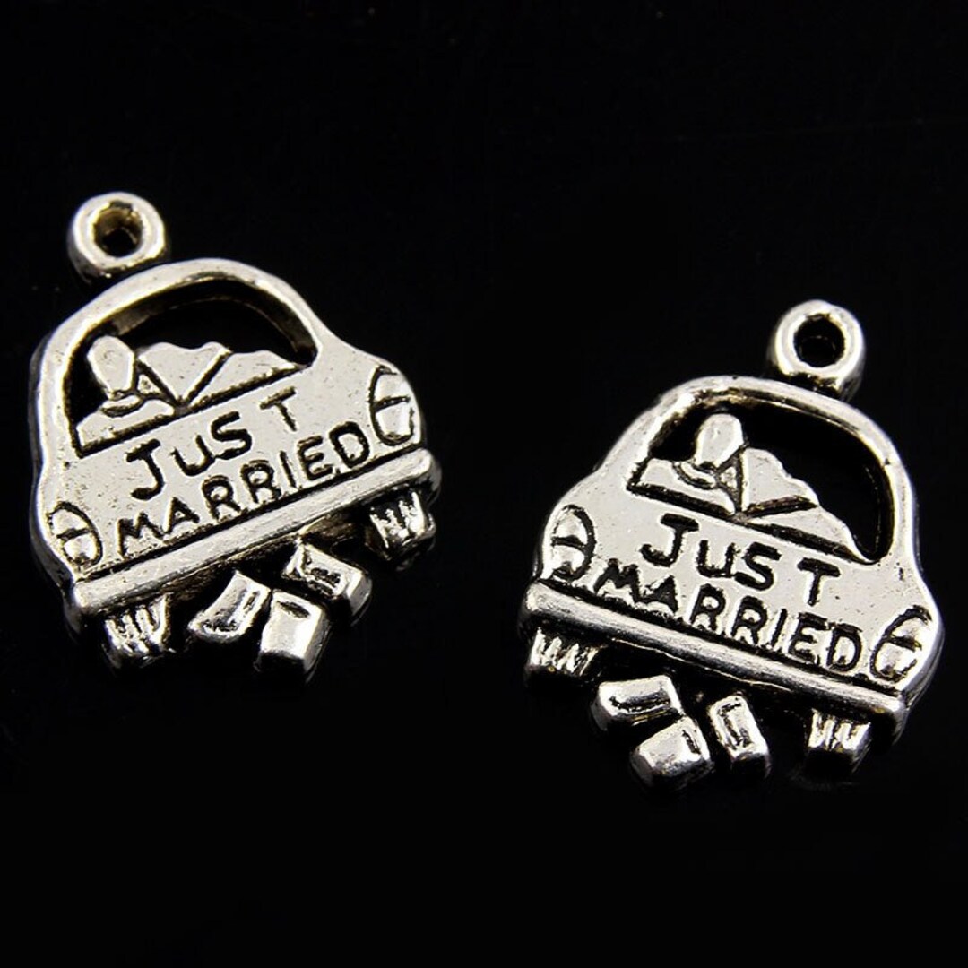 4 Pcs or 20 Pcs, Just Married Car Charms, Pendants, Married Couple ...