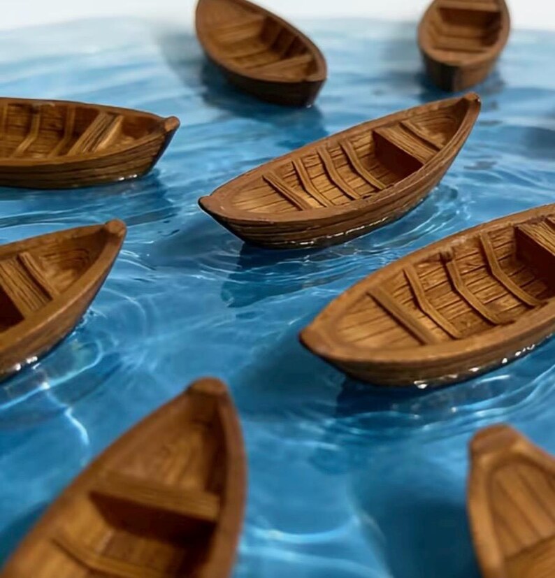 Miniature Row Boats, Resin Crafting Supplies, Aquarium Decor (2 Pcs) 61 ...