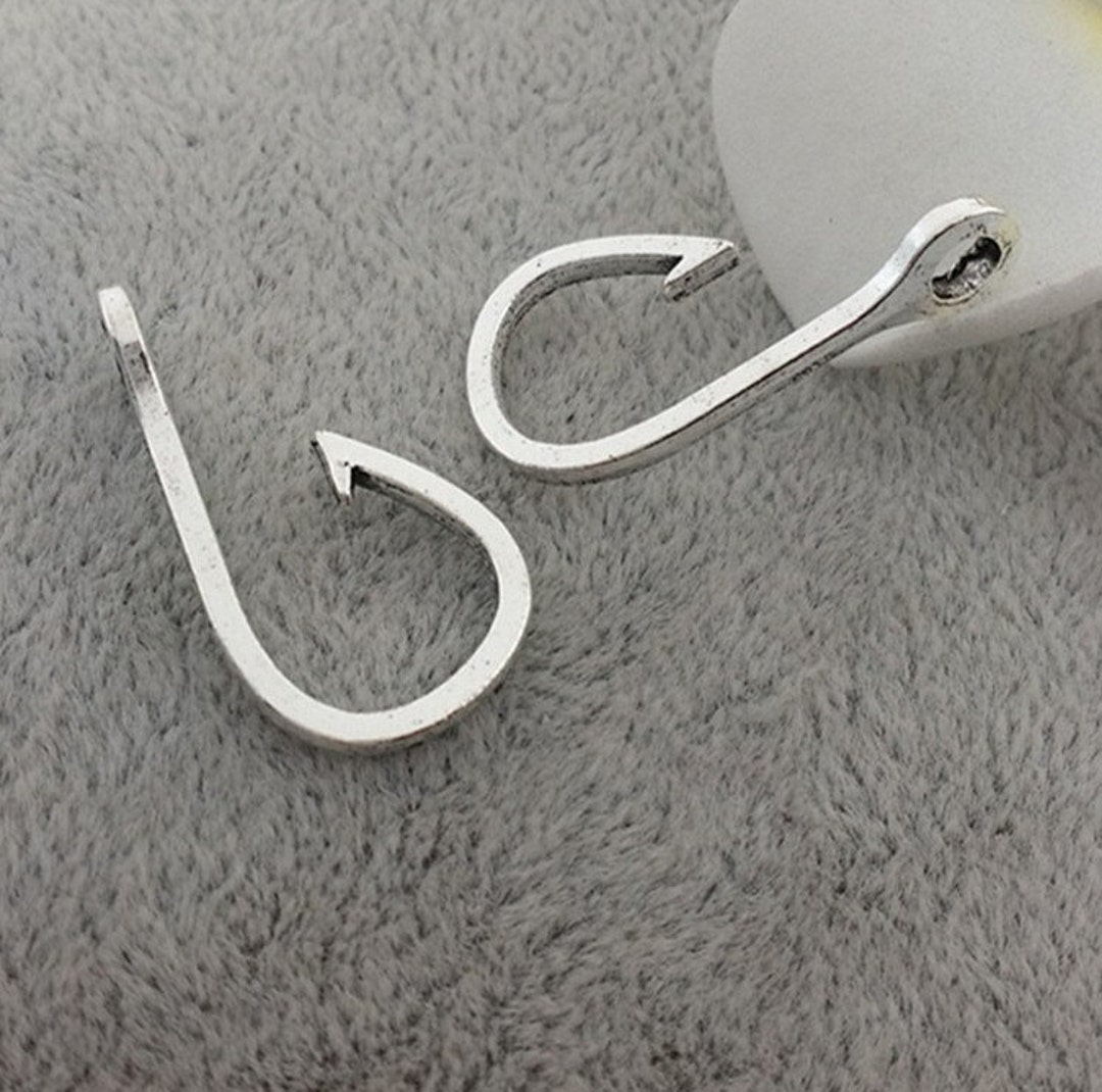 6 Pcs or 15 Pcs Fish Hook Charms, Pendant, 3-D, Nautical, Boating ...