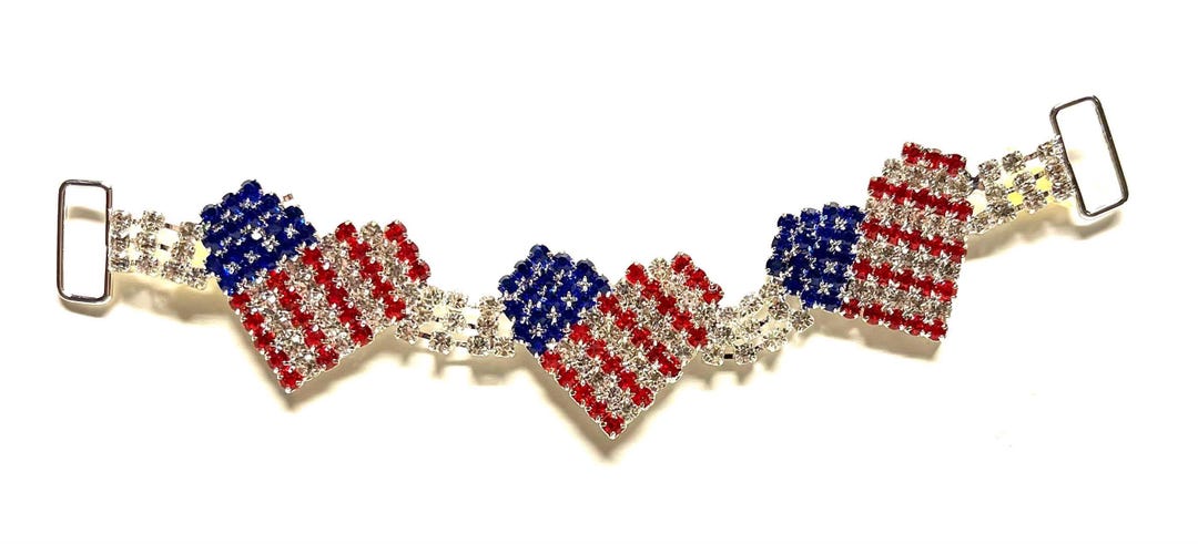 CLEARANCE Rhinestone Heart Connector: Red, White, and Blue Craft ...