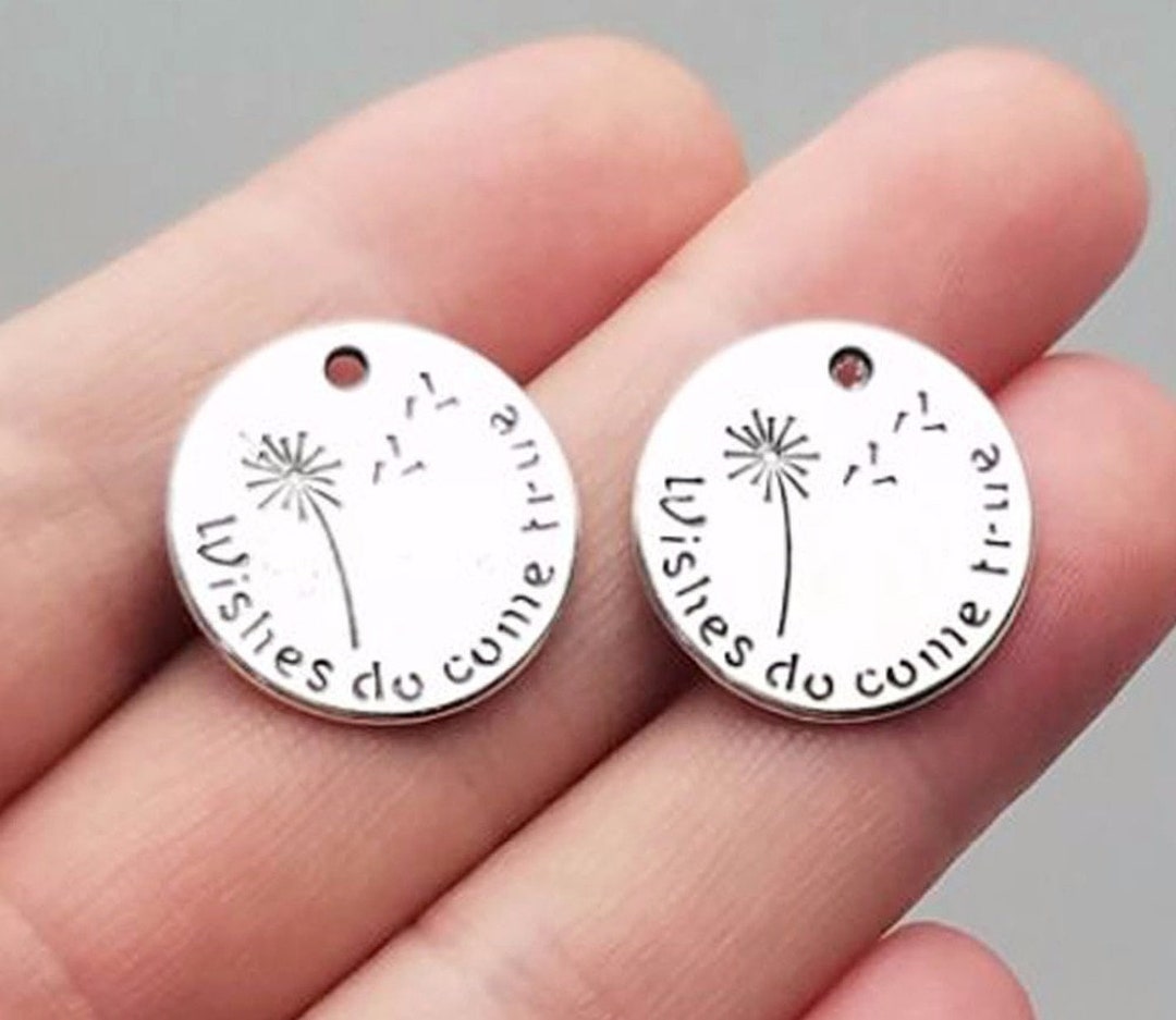Dandelion Wish Charms: 5pcs. Silver Alloy Pendants for Jewelry Making ...