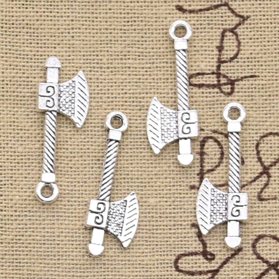 12 Pcs Antique Silver Tomahawk Charms: Native American Axe Pendants - Etsy