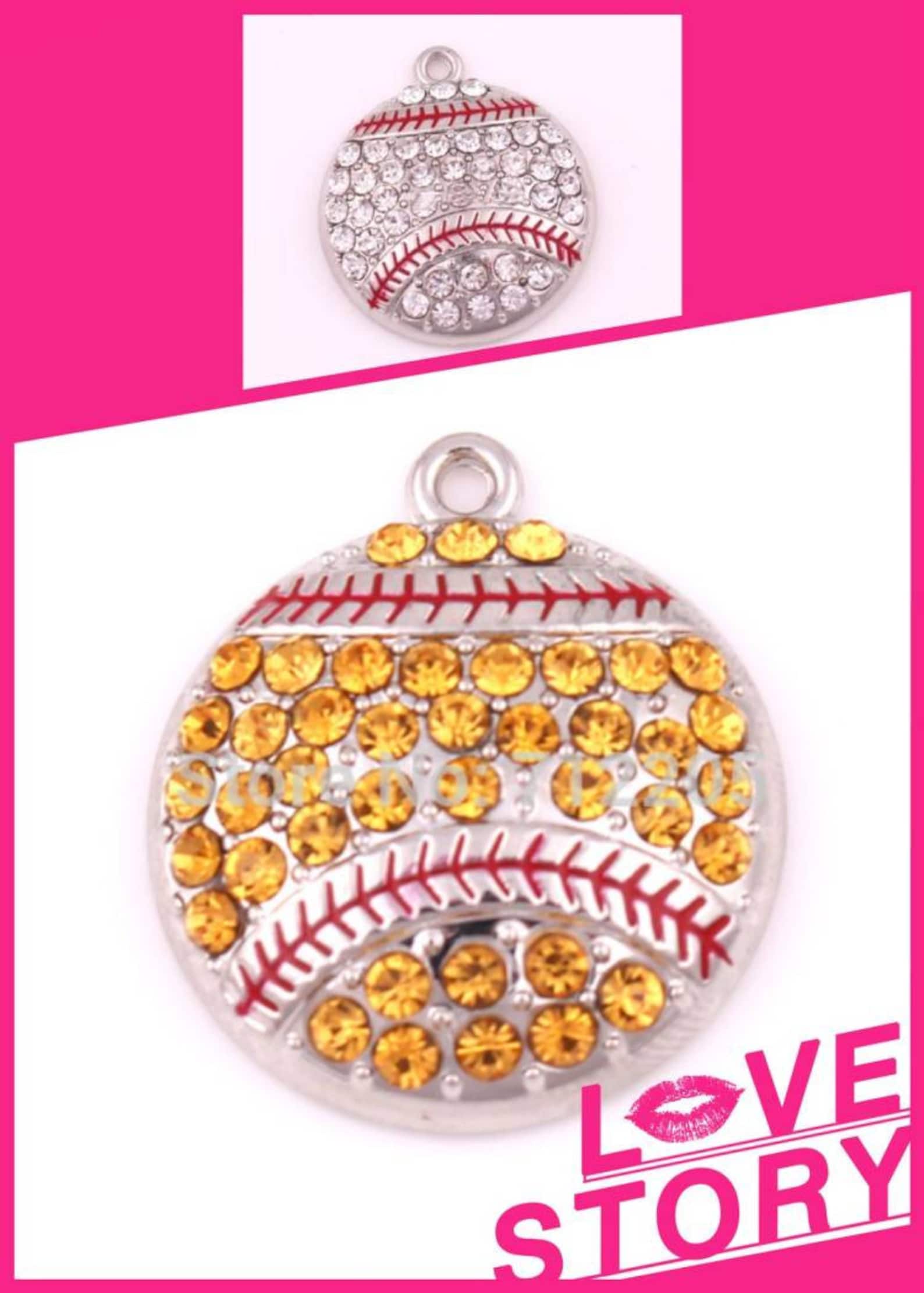 1 Pc. Baseball Softball Pave Rhinestone Charms Pendants - Etsy UK