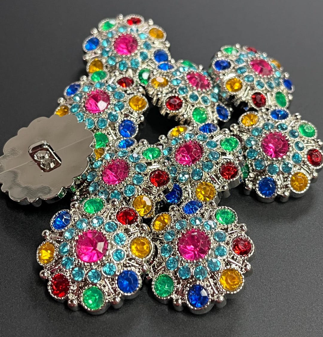 Rhinestone Buttons, Crayola Crayon Colors Rhinestones, 10 Pieces, 28mm ...