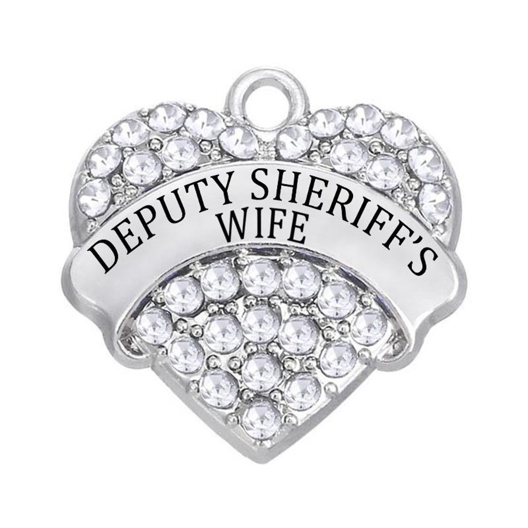 Rhinestone Deputy Sheriff's Wife Heart Charm: Law Enforcement Spouse - Etsy
