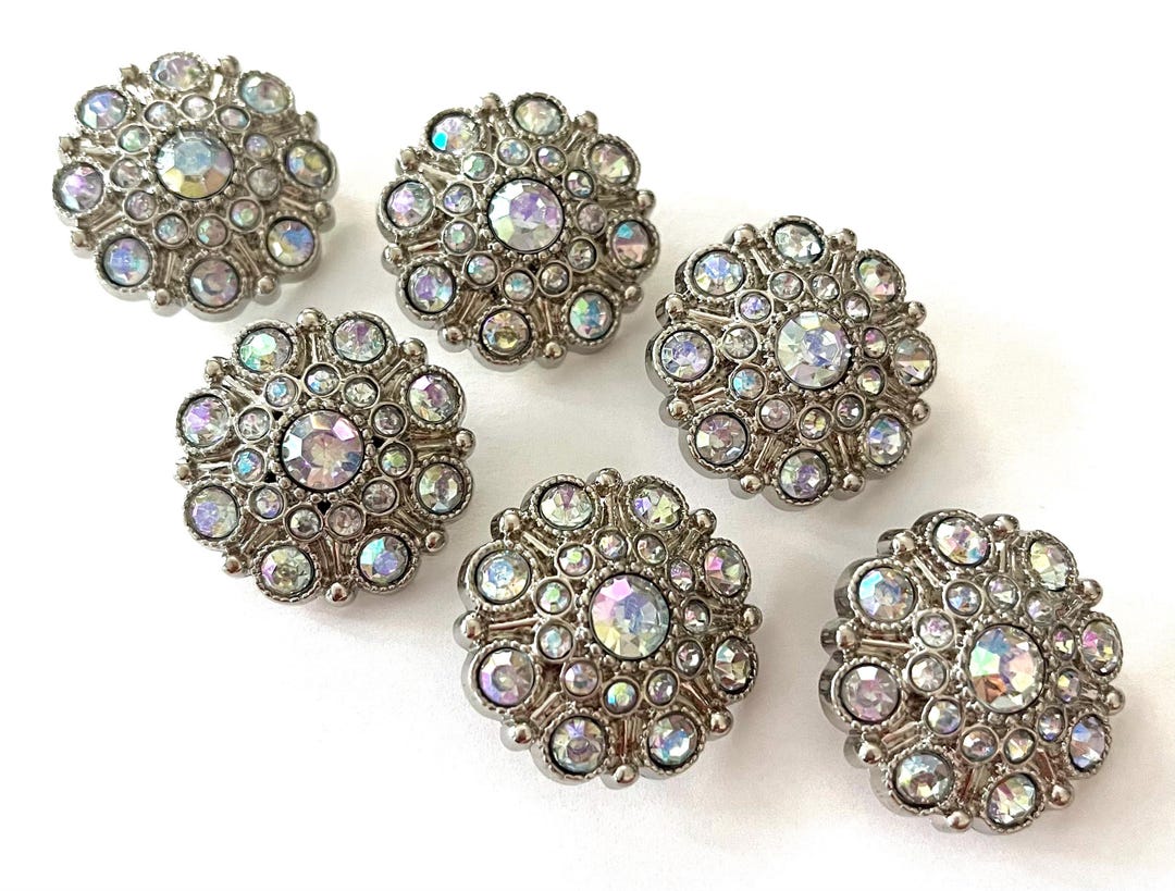 Rhinestone Buttons, AB Rhinestones, 10 Pieces, 28mm, 5051 - Etsy