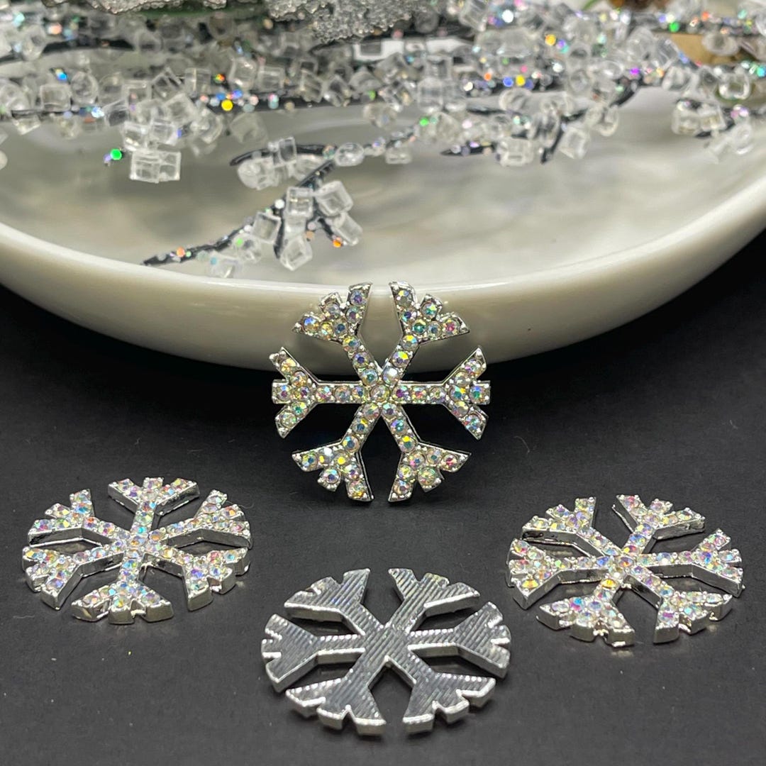 Snowflake Cabochons, Christmas AB Rhinestone Snowflake Flat Backs ...