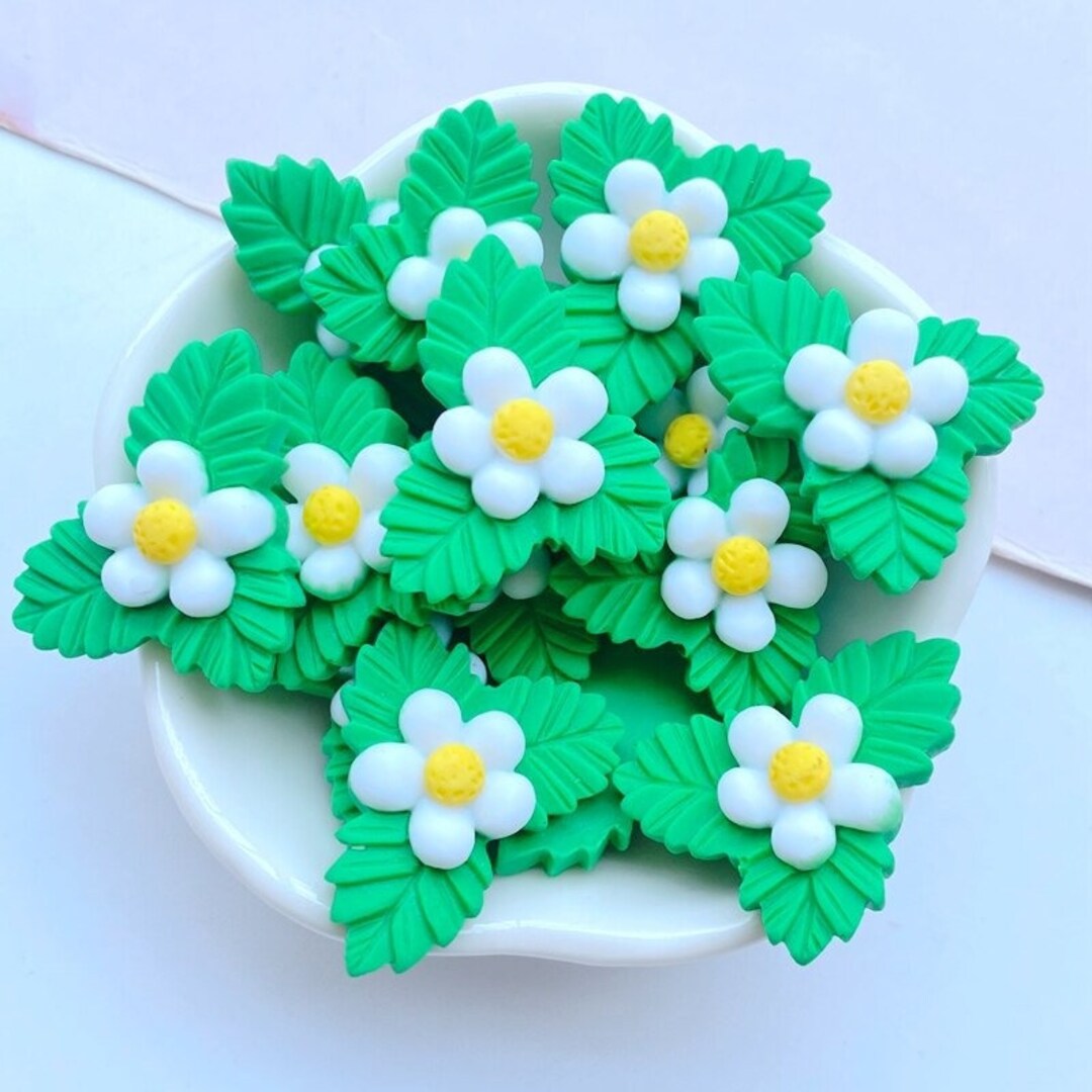 10 Pcs. Leaf Flower Resin Flat Backs Flatback Flower Resins Daisy ...