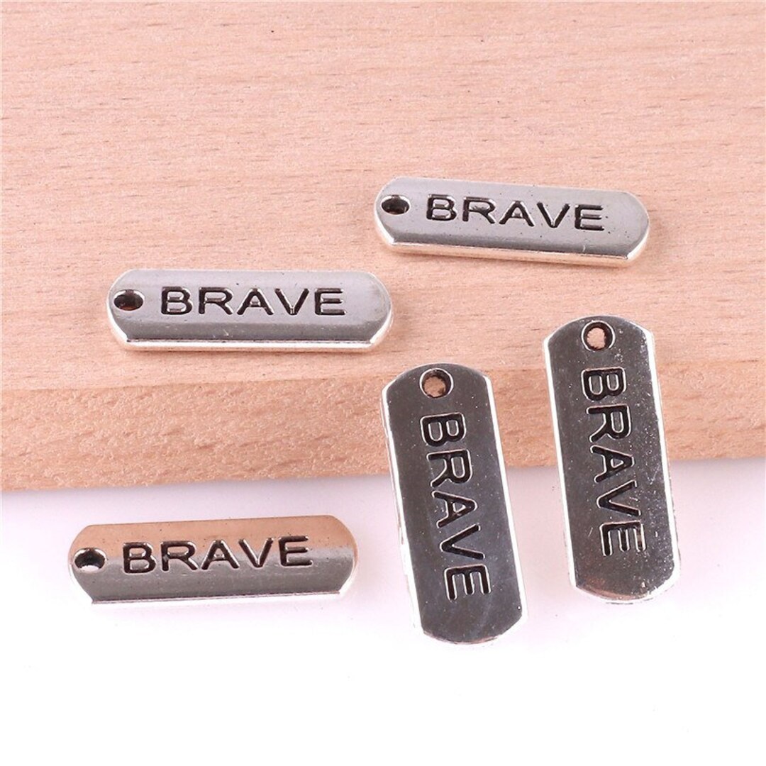 20 Pcs Brave Charms Tags, Soldier, No Fear, First Responder, Police ...