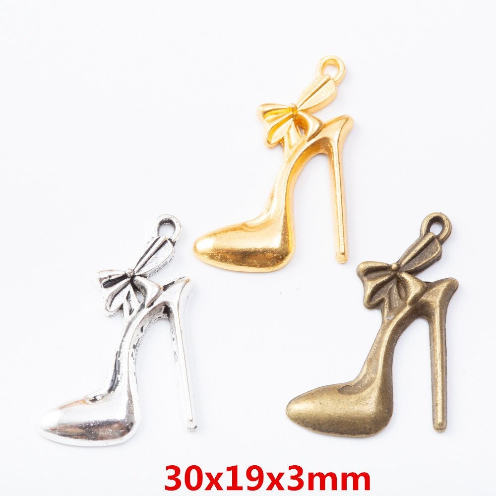 10 Pcs. High Heel Stiletto Shoe Charms Pendants Women Shoe | Etsy