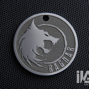 Angry Wolf Tag, Dog Collar Tag, Viking Pet Tag. Keychain With Celtic ...