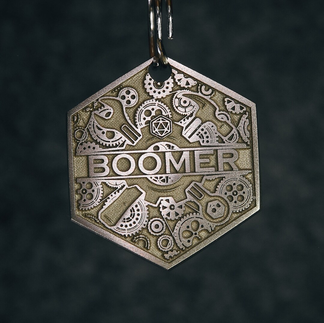 Brass Pet Collar Id Tag With Gears, Dog Collar Tag, Engraved Tag for ...