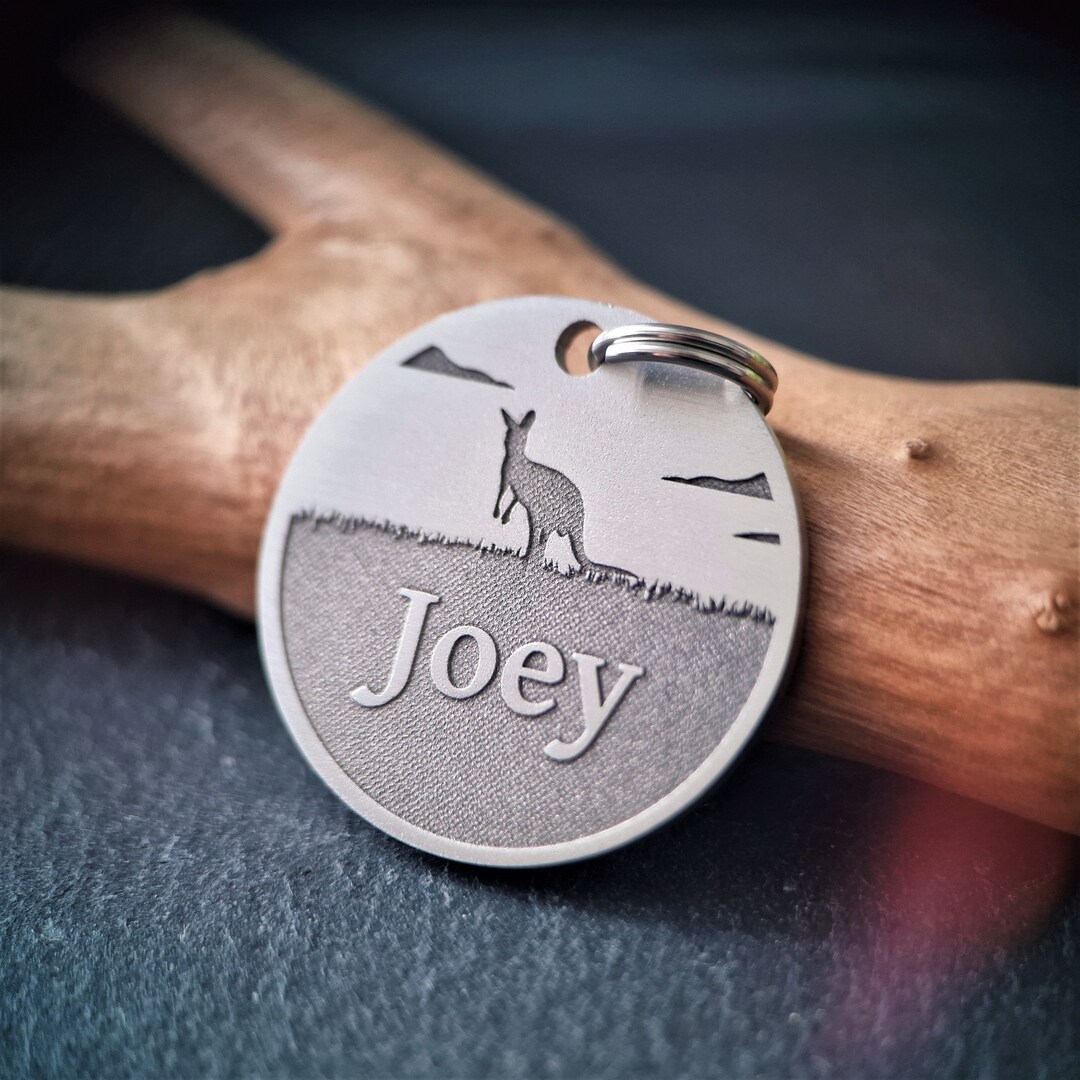 Engraved Landscape Kangaroo Pet ID Tag, Custom Dog Cat Tag - Etsy