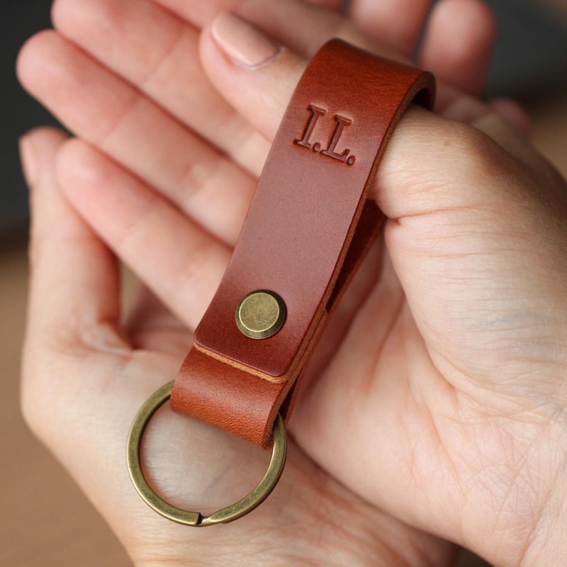 Leather Keychain - Etsy