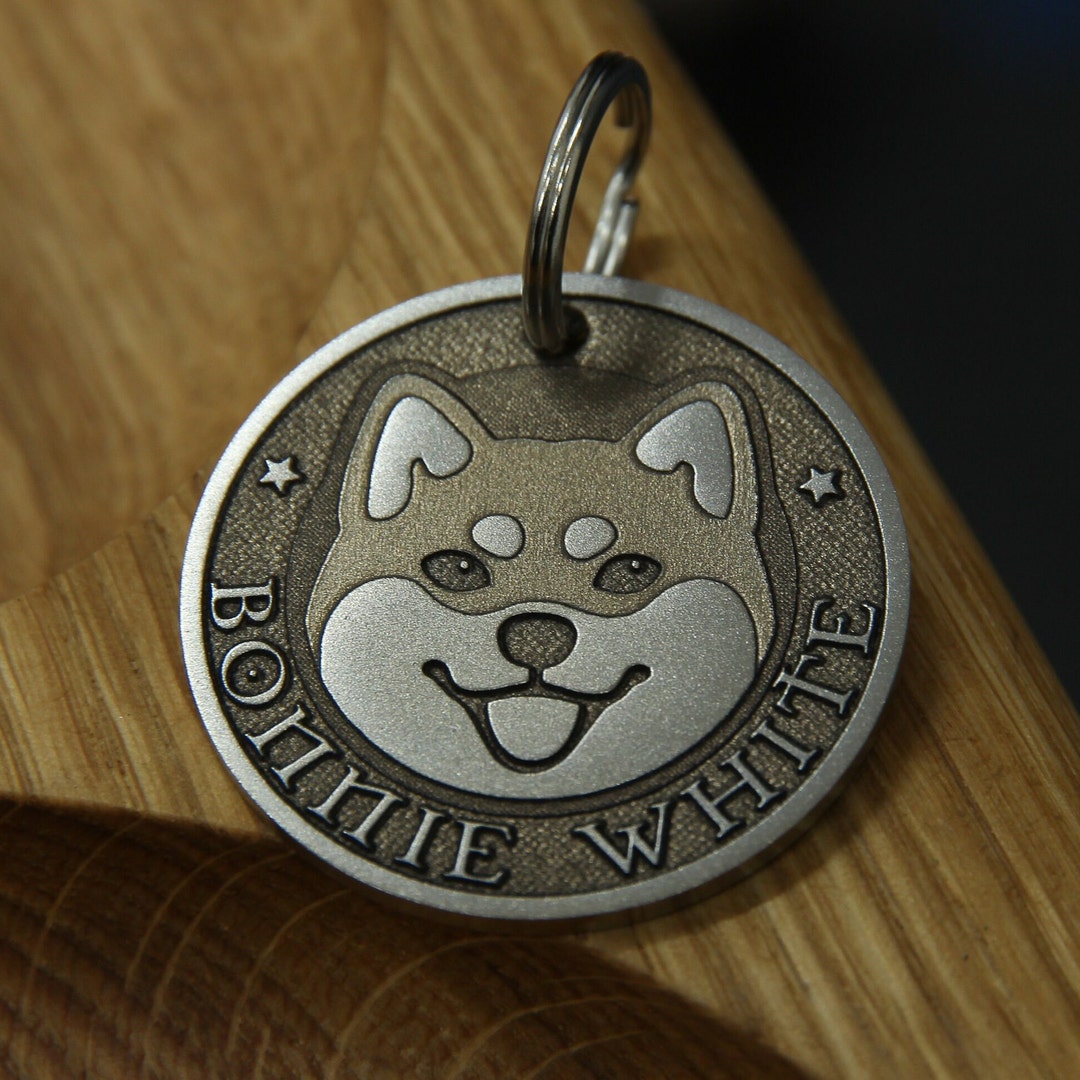 Custom Shiba Inu Dog ID Tag, Engraved Stainless Steel or Brass - Etsy