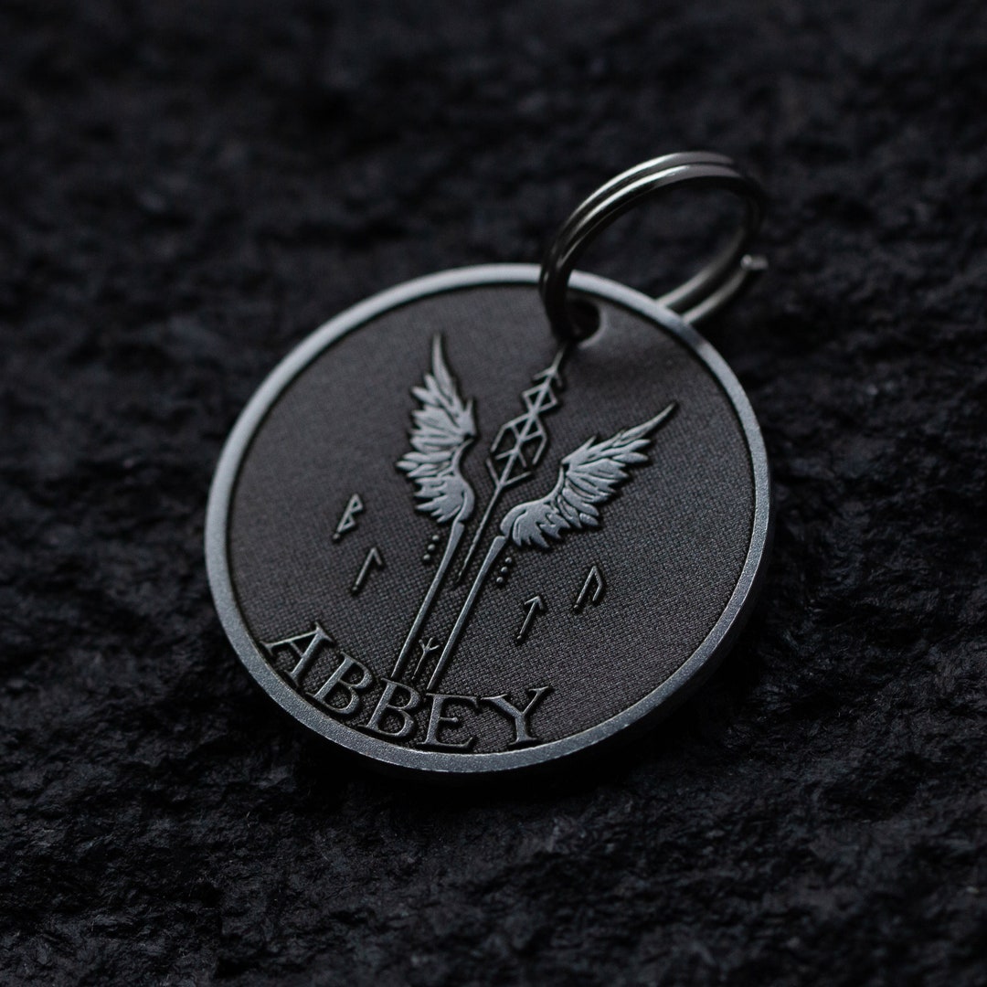 Engraved Valkyrie Dog ID Tag, Stainless Steel Pet Tag, Custom Mythology ...