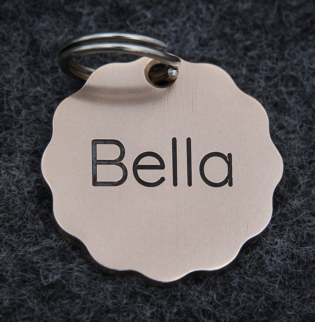 Bronze Deep Engraved Dog Tag Round Shape Pet Collar Id Tag - Etsy