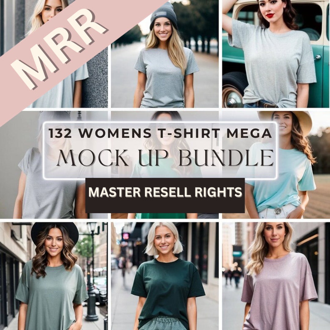 MRR Mock up Bundle, MRR Digital Products, MRR Womens T-shirt Mock-ups ...
