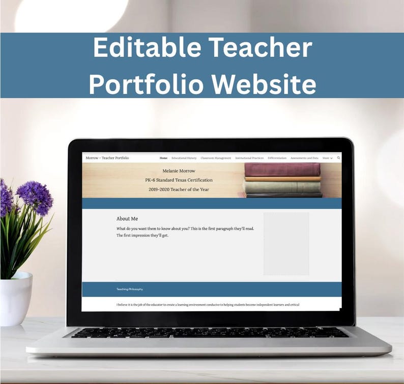Editable Teacher Portfolio Website Template | Google Sites Educator ...