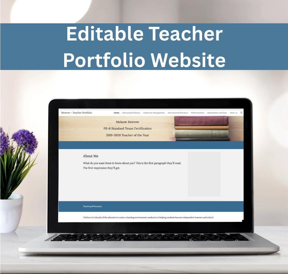 Editable Teacher Portfolio Website Template | Google Sites Educator ...