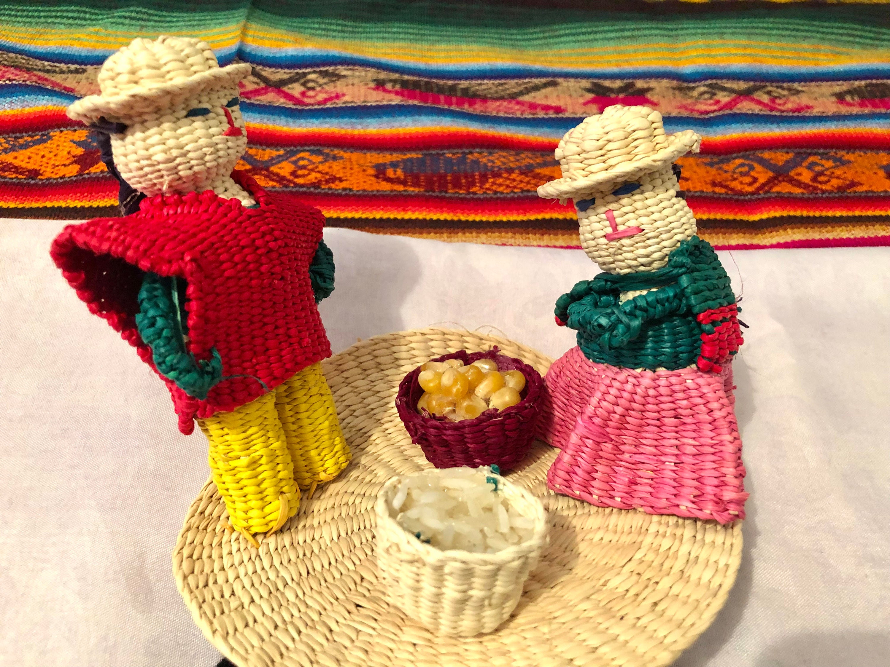 Ecuadorian Inspired Indigenous Couple Decor - 100% Handcrafted With ...