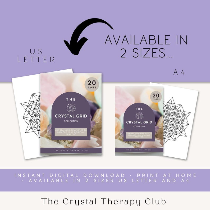 Printable Crystal Grid Templates Bundle: Manifestation & Chakra Healing ...